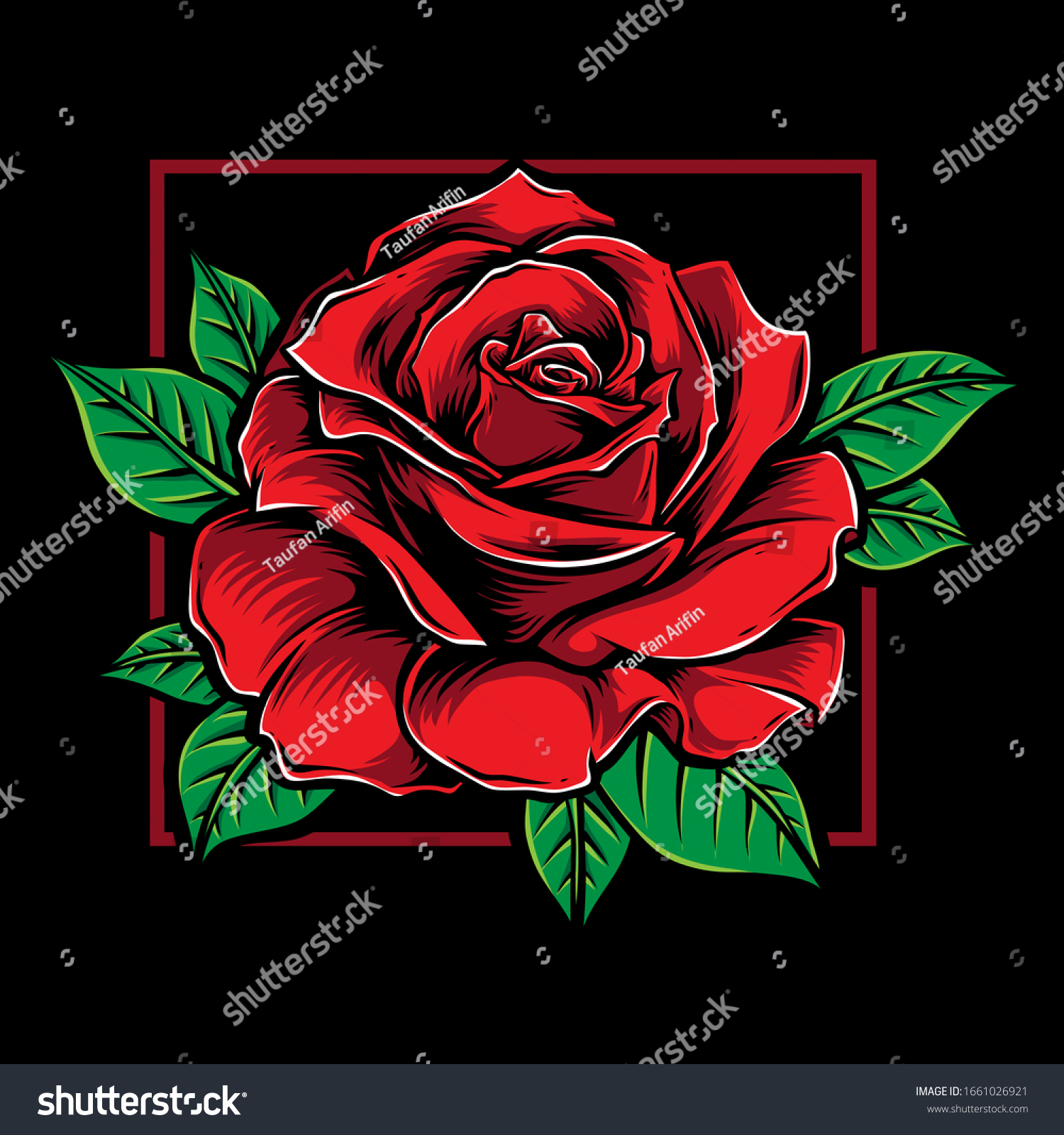 Red Rose Vector Logo Illustration Stock Vector (Royalty Free) 1661026921