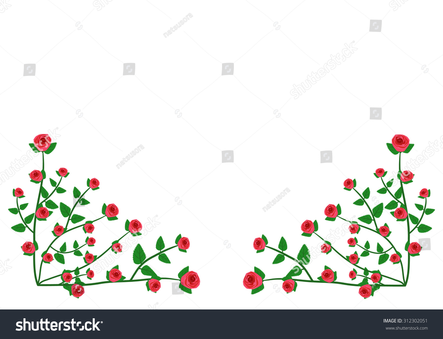 Red Roses Card Background Vector Stock Vector (Royalty Free) 312302051