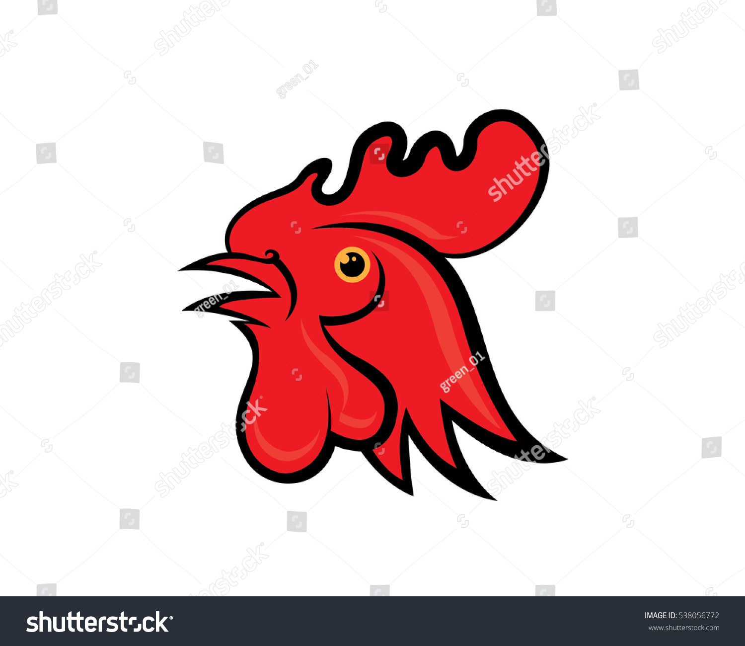 Red Roster Logo Template Stock Vector (Royalty Free) 538056772