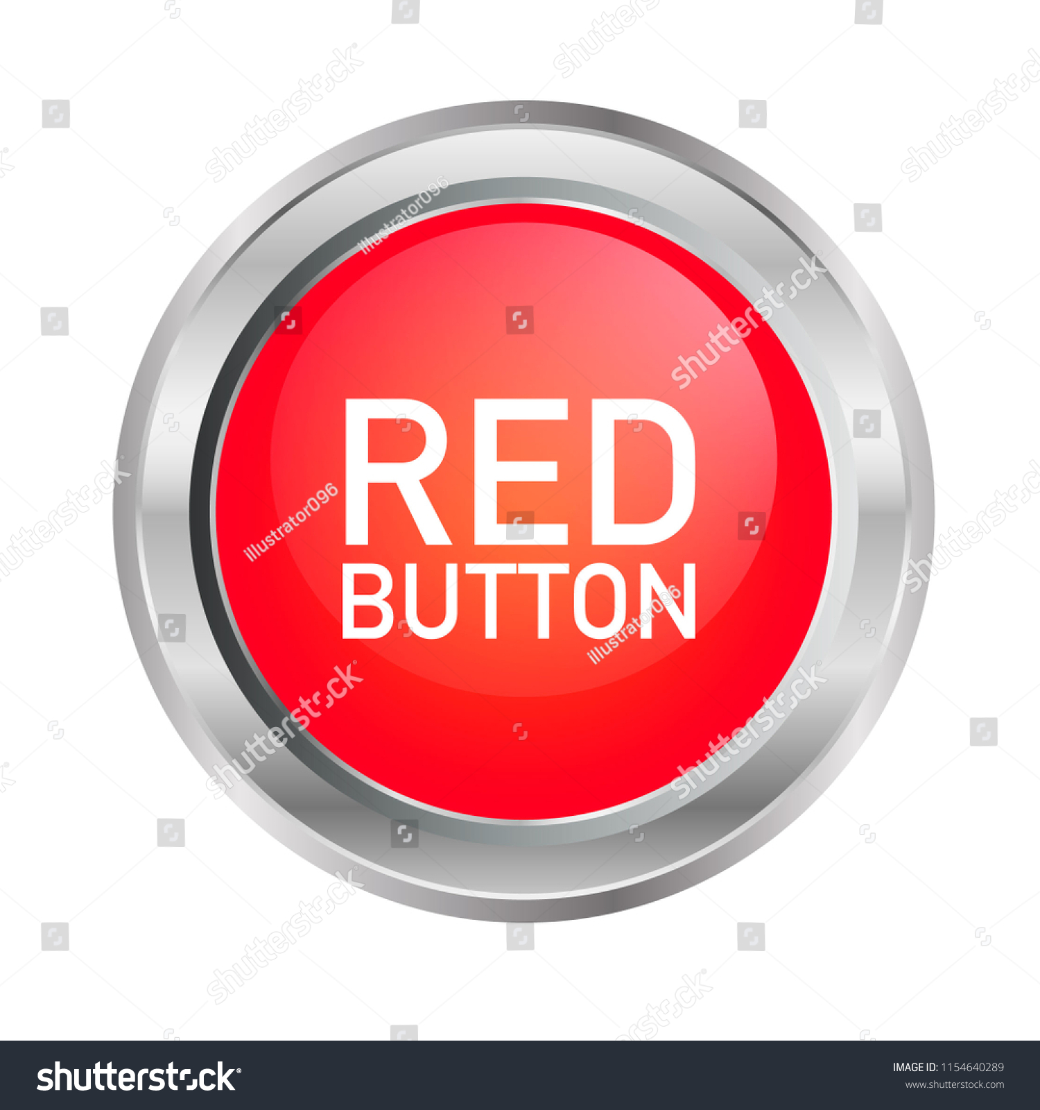 Red Round Button Metallic Border Vector Stock Vector (Royalty Free ...
