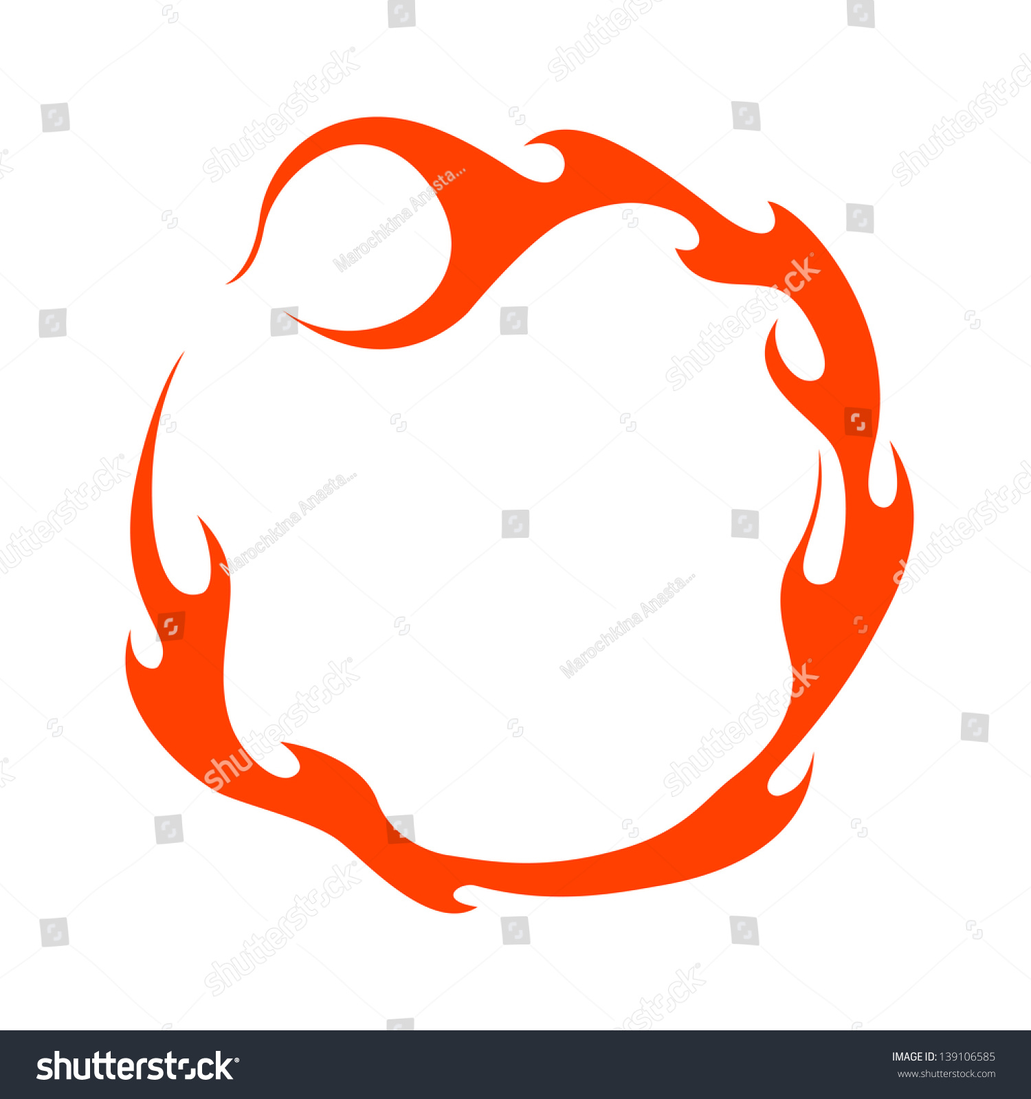 Red Round Frame Symbolizes Fire Stock Vector (Royalty Free) 139106585