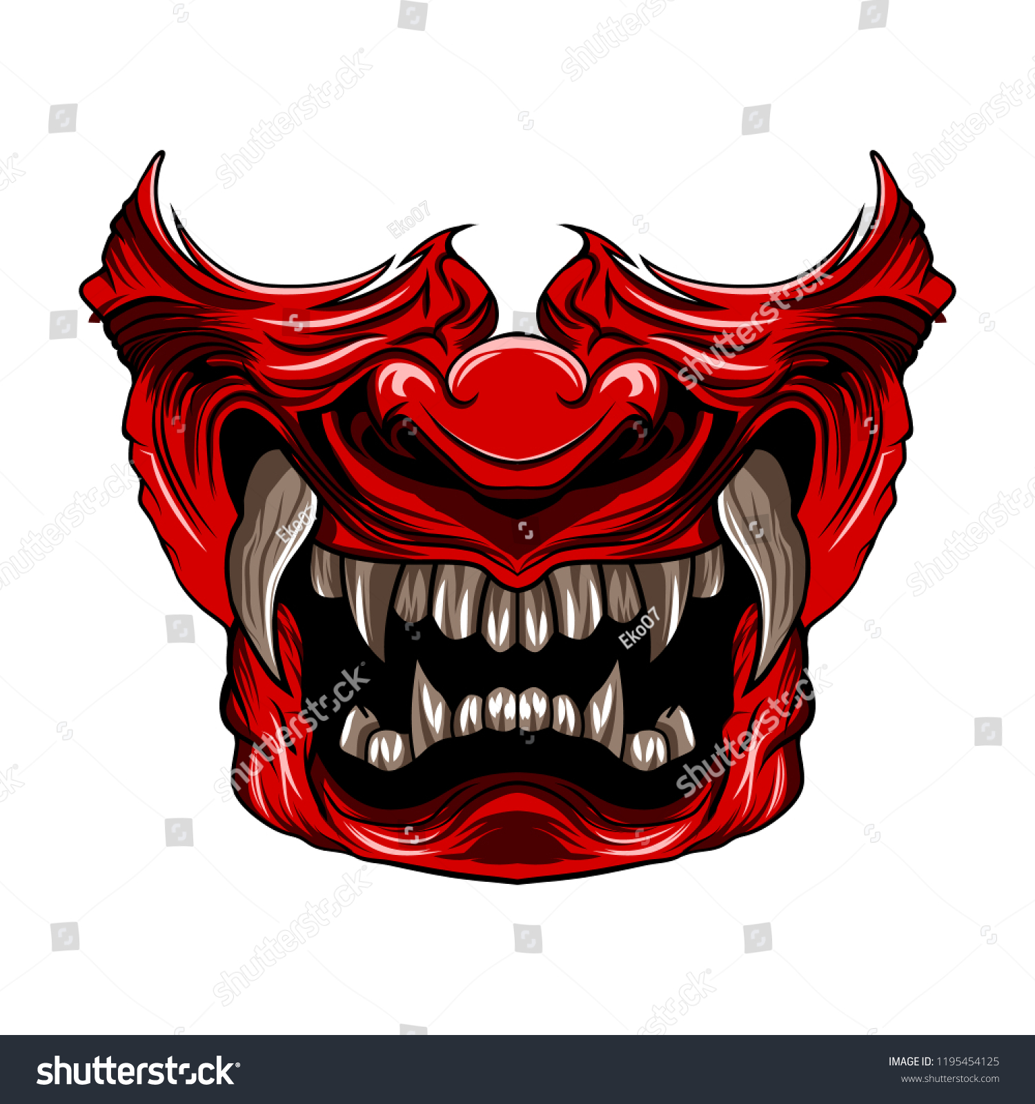 Red Samurai Mask Vector Illustration Isolated 库存矢量图（免版税）1195454125 ...