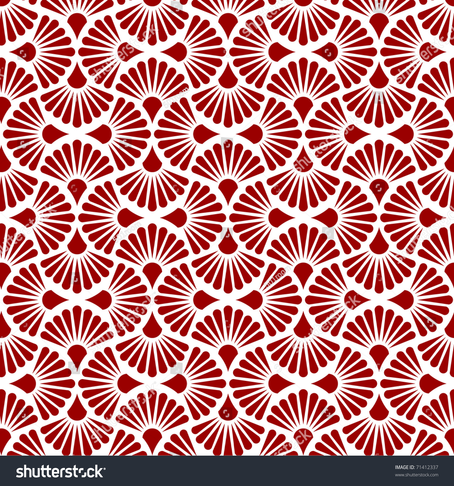 Red Seamless Flower Contemporary Vector Stock Vector (Royalty Free ...