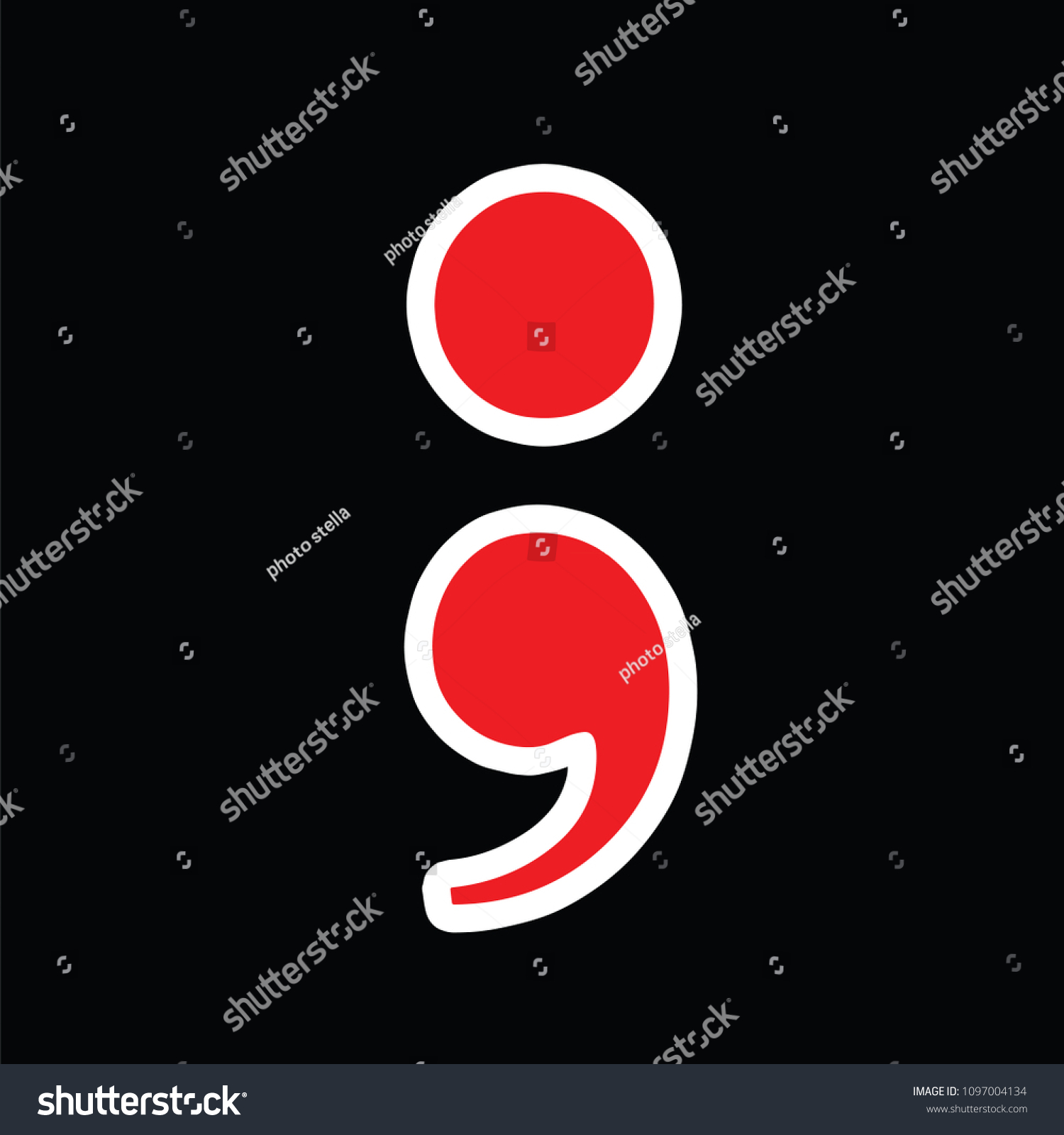 Red Semicolon Vector Question Mark Symbol: Stock-Vektorgrafik ...