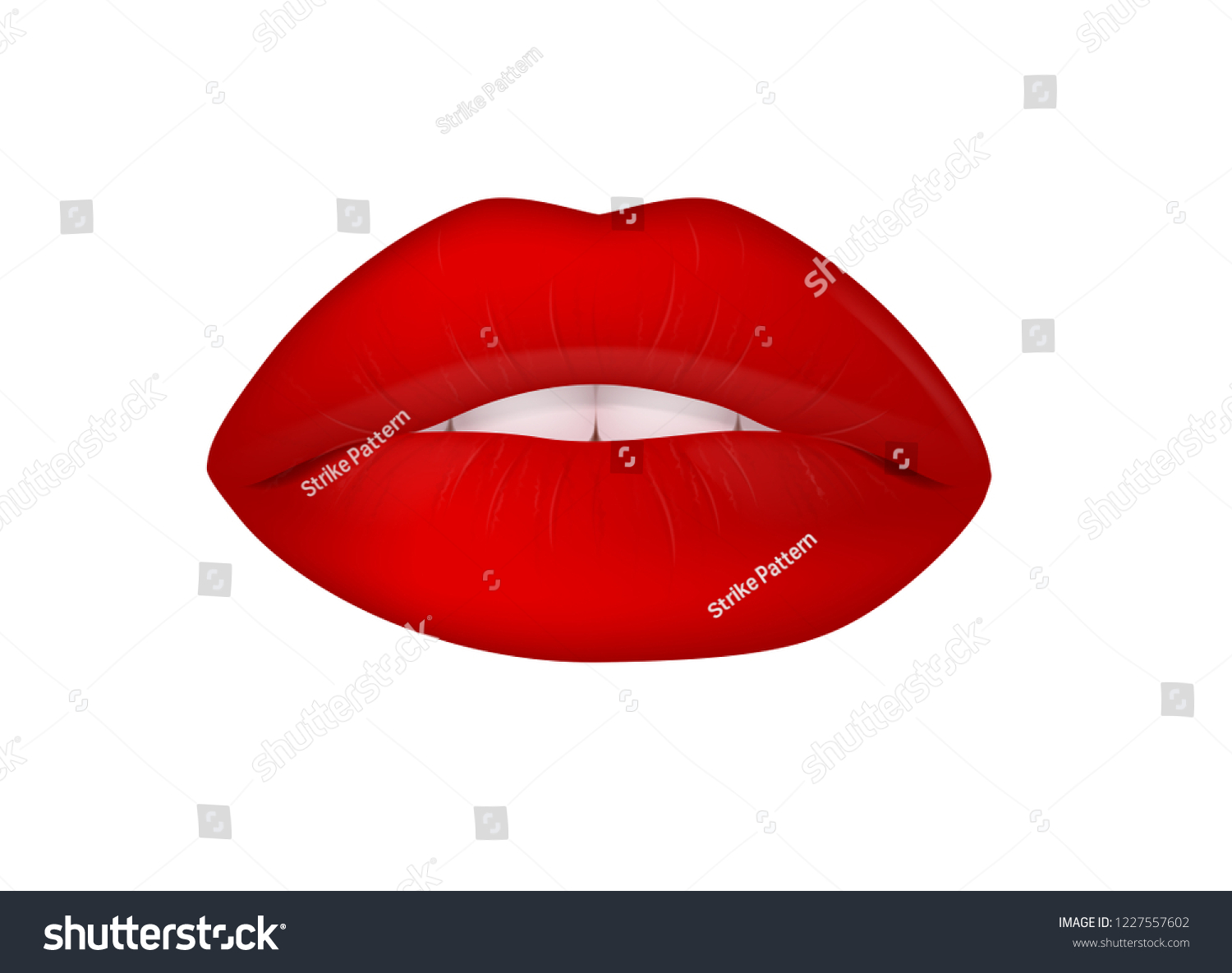 Red Sexy Mate Lips Female Lips Stock Vector Royalty Free 1227557602