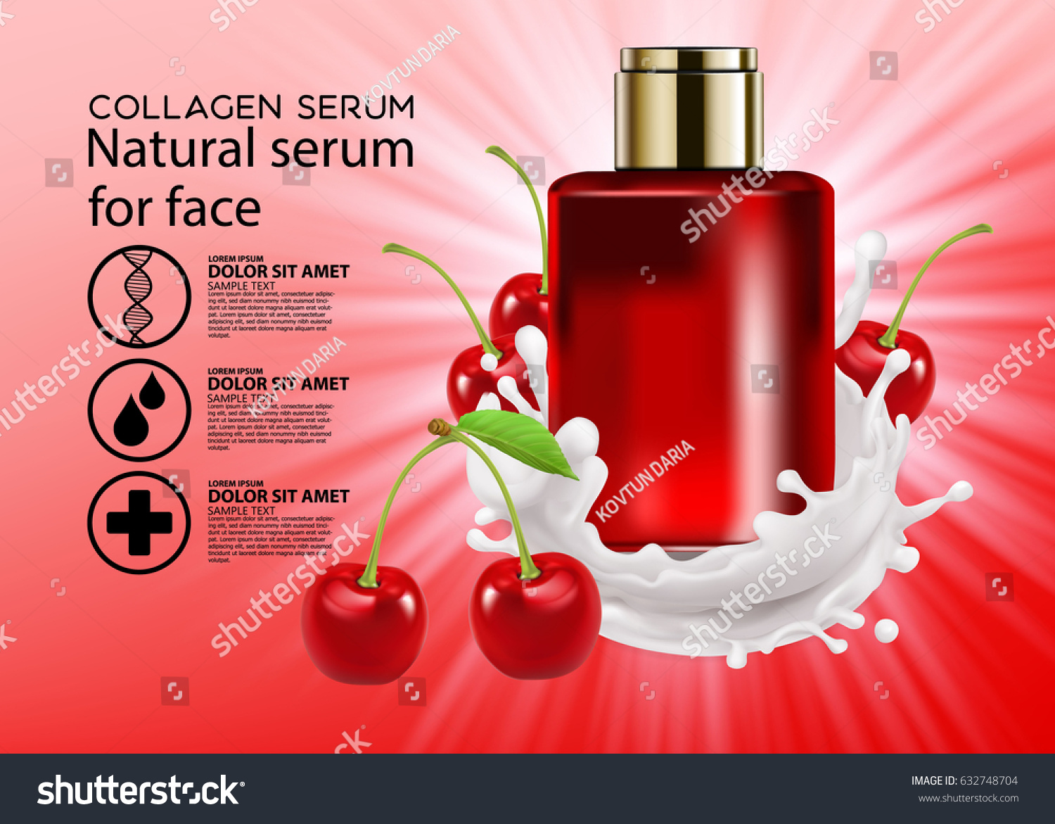 Red Shampoo Packaging Design Vector Illustration Stock Vector (Royalty ...