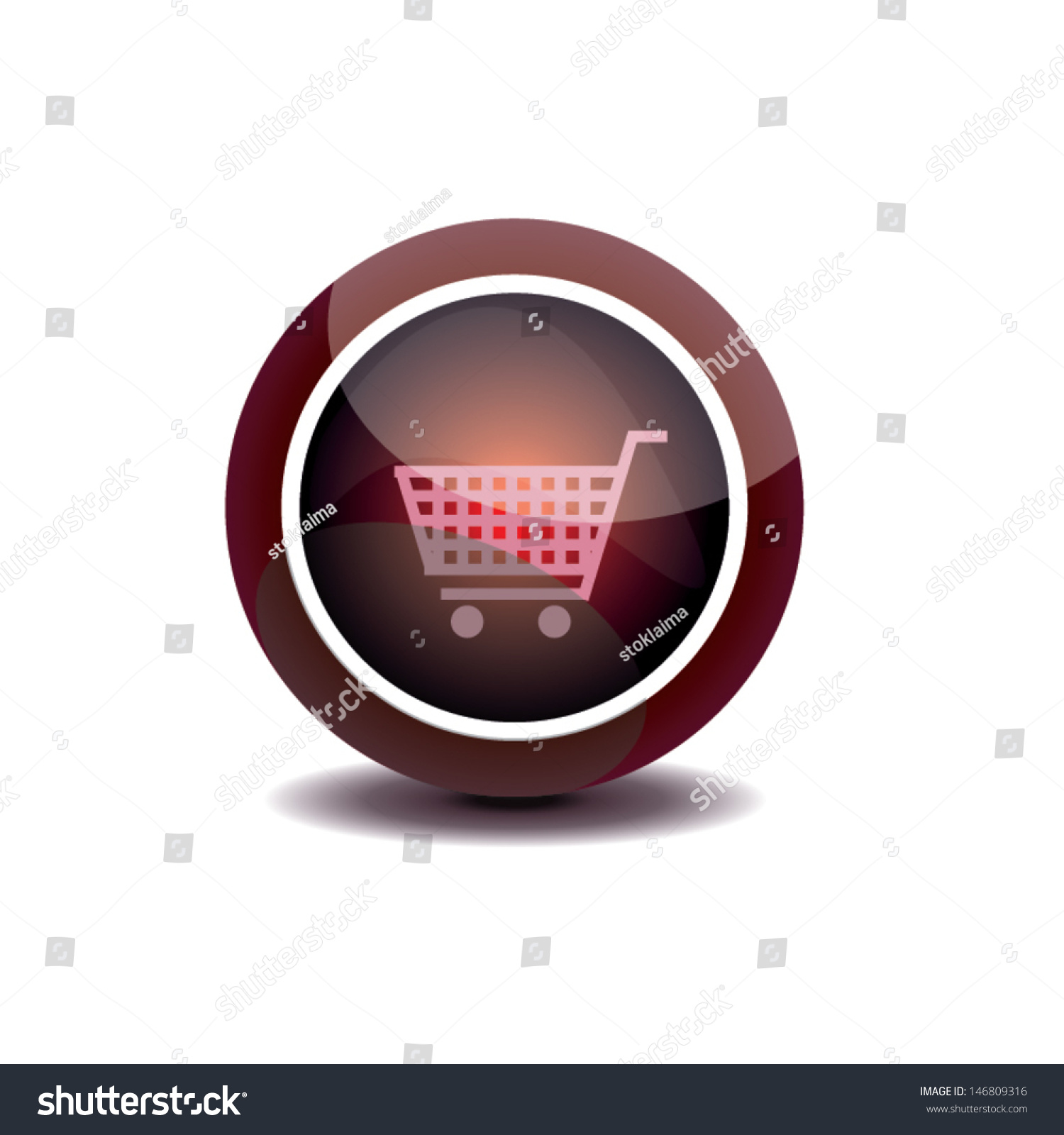 Red Shop Button Vector Illustration Stock Vector (Royalty Free ...