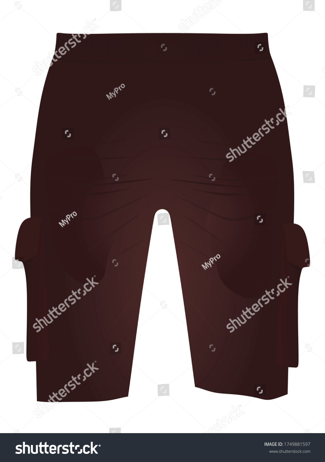 Red Shorts Front View Vector Illustration Stock Vector (Royalty Free ...