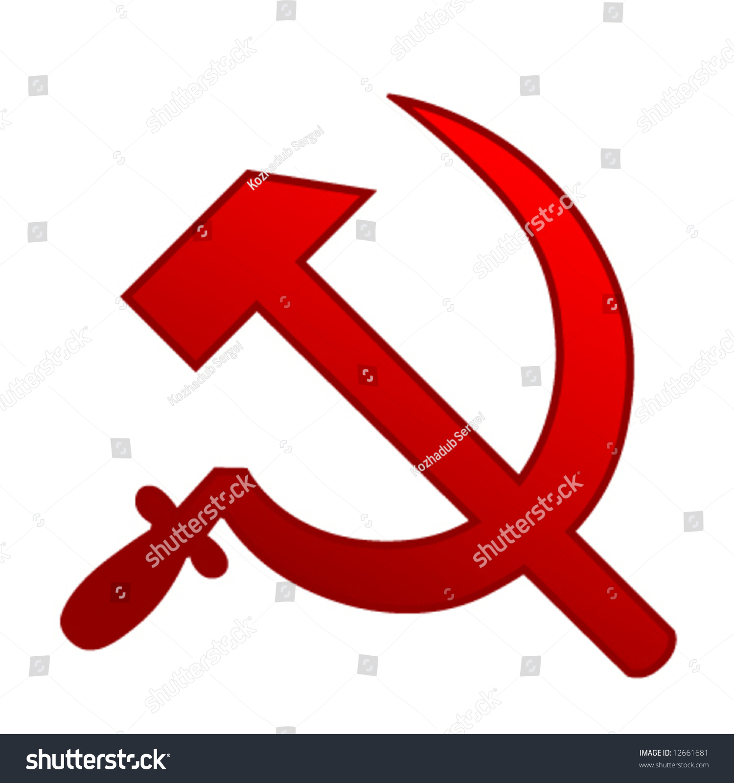 hoz roja y martillo: vector de stock (libre de regalías) 12661681 ...