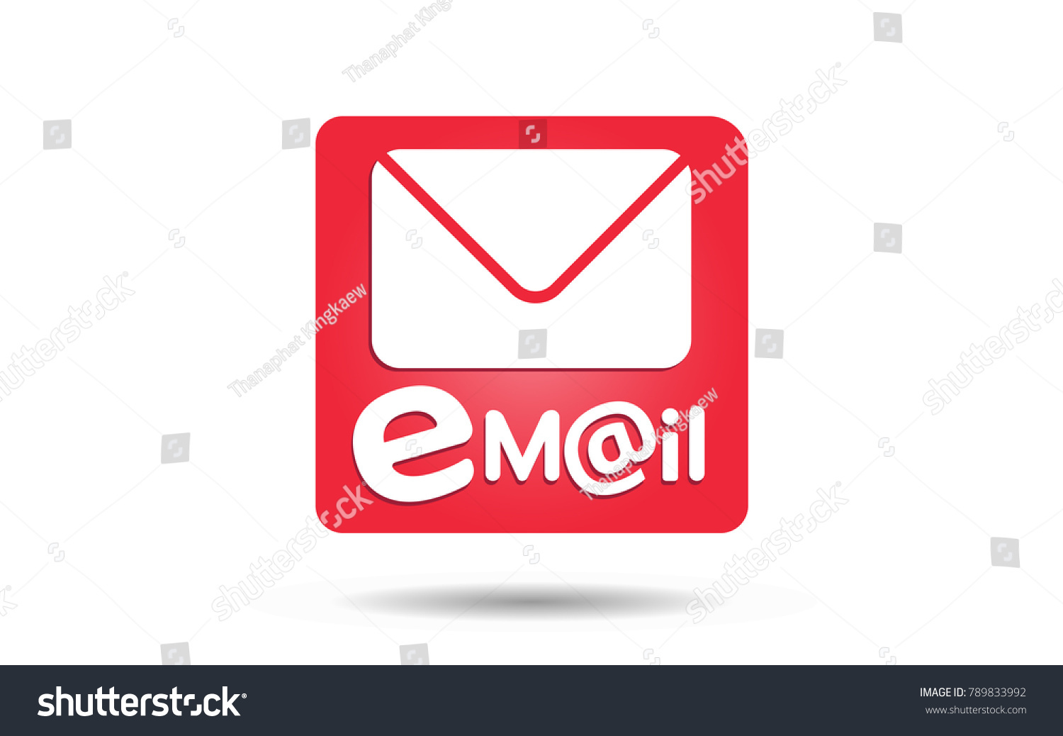Red Simple Email Icon Text Drop Stock Vector (Royalty Free) 789833992