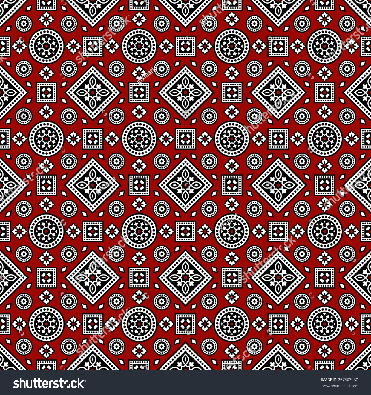 Red Sindhi Ajrak Pattern Vector Illustration Stock Vector (Royalty Free ...