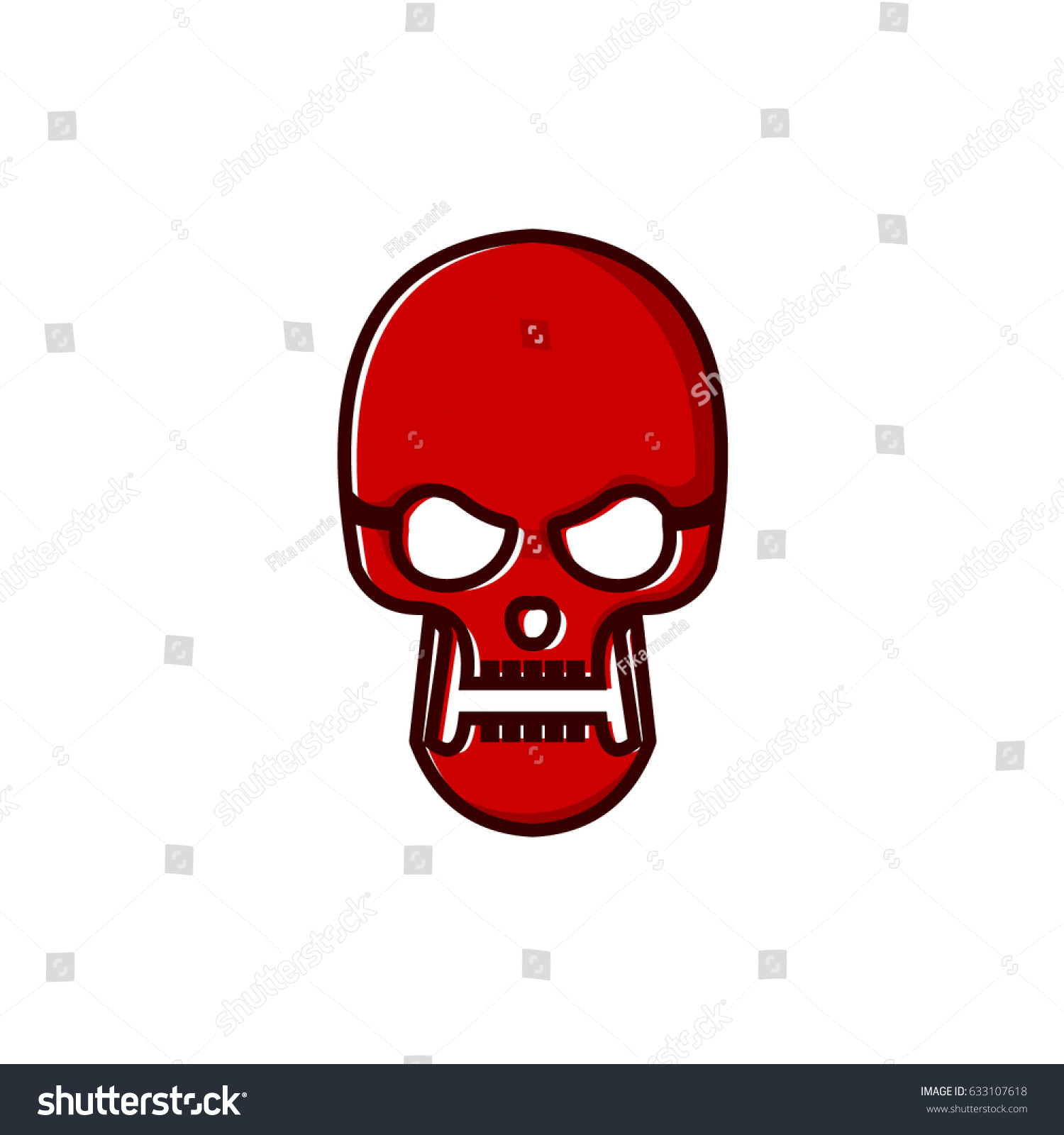 Red Skull Logo Template Design Stock Vector (Royalty Free) 633107618 ...