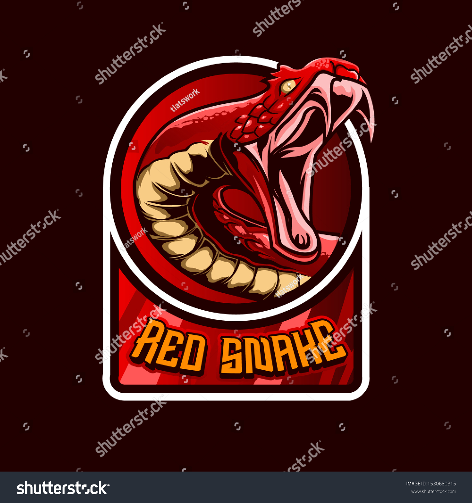 Red Snake Mascot Logo Template Stock Vector (Royalty Free) 1530680315 ...