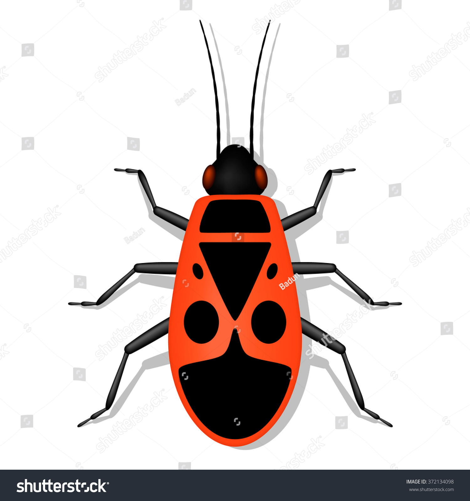 Red Soldier Bug Black Spots On Stock Vector (Royalty Free) 372134098 ... Red Soldier Bug Black Spots On Stock Vector (Royalty Free) 372134098 ...