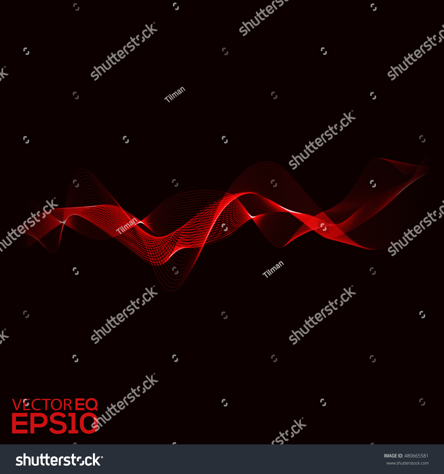 Red Sound Waves Abstract Background Vector: vector de stock (libre de ...