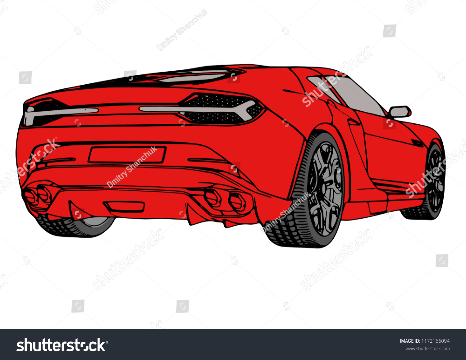 Red Sport Car Vector Stock Vector (Royalty Free) 1172166094 | Shutterstock