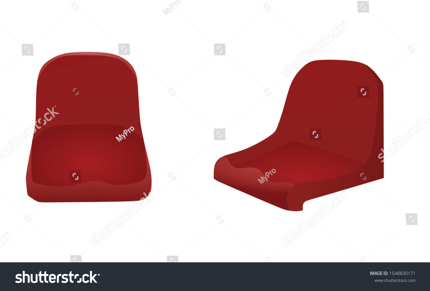 Red Stadium Seat Vector Illustration Stock Vector (Royalty Free ...