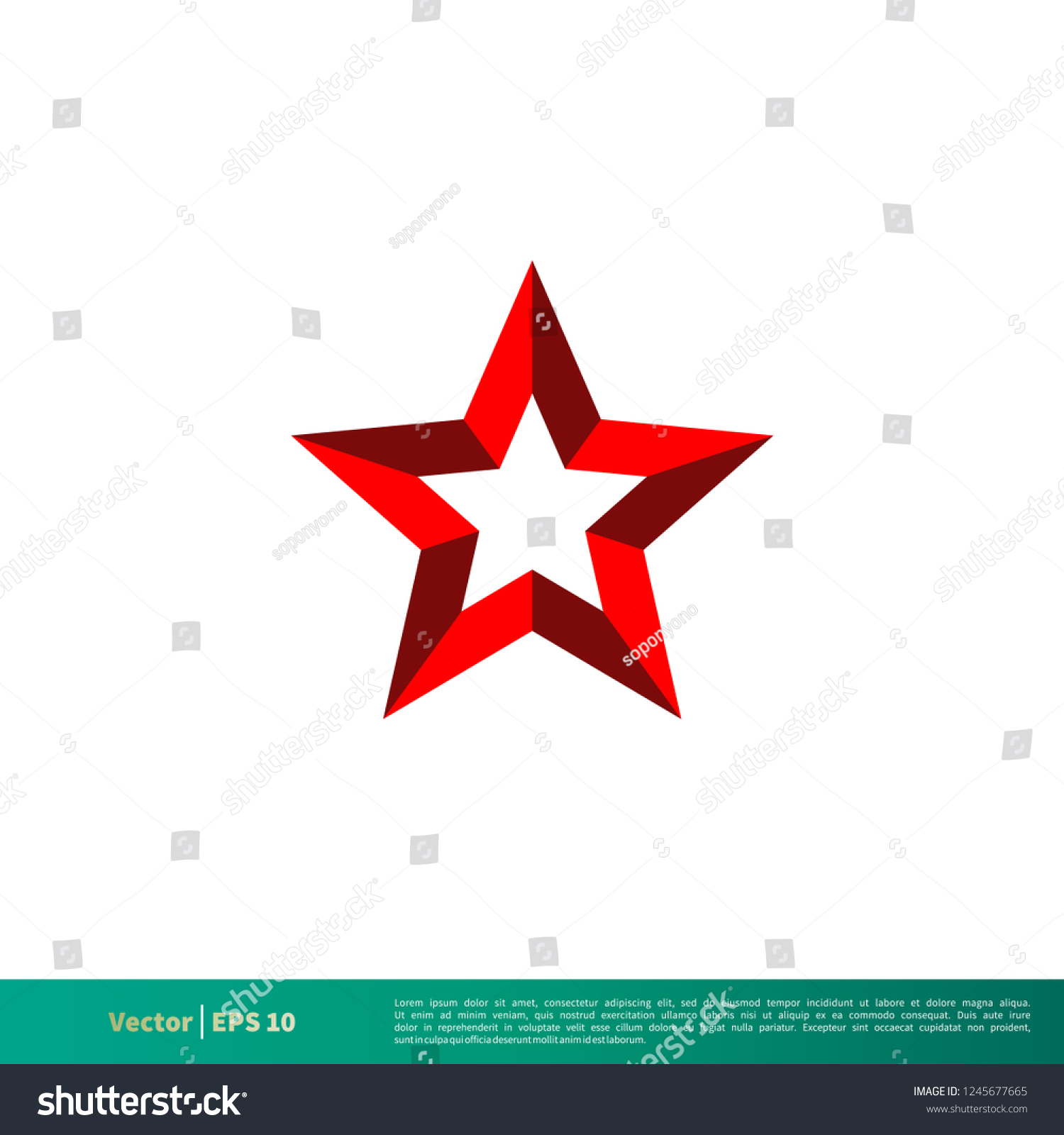 Red Star Icon Vector Logo Template Stock Vector (Royalty Free ...