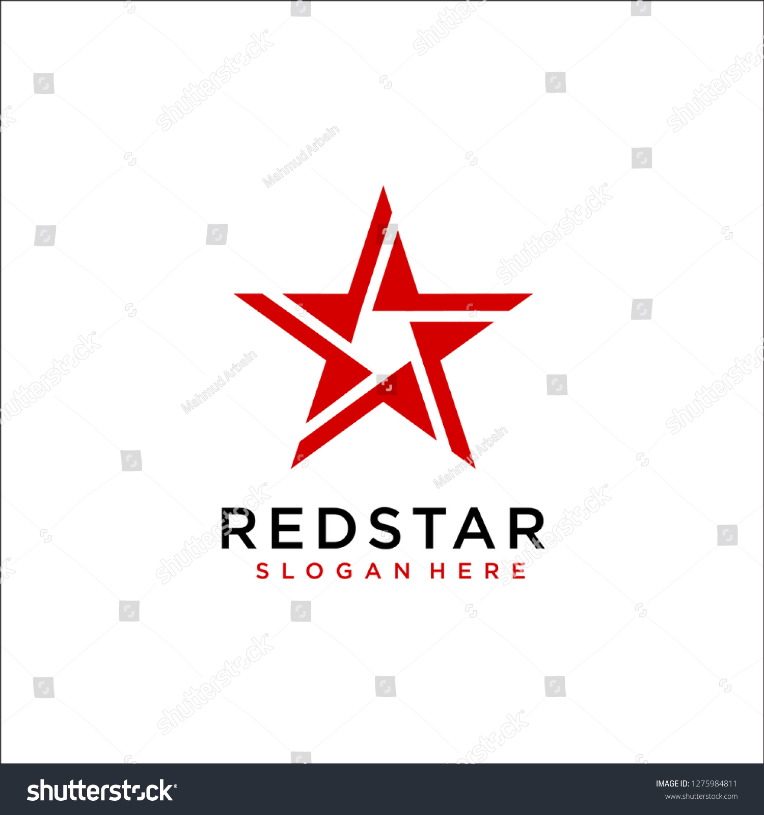 Red Star Logo Vector White Background Stock Vector (Royalty Free ...