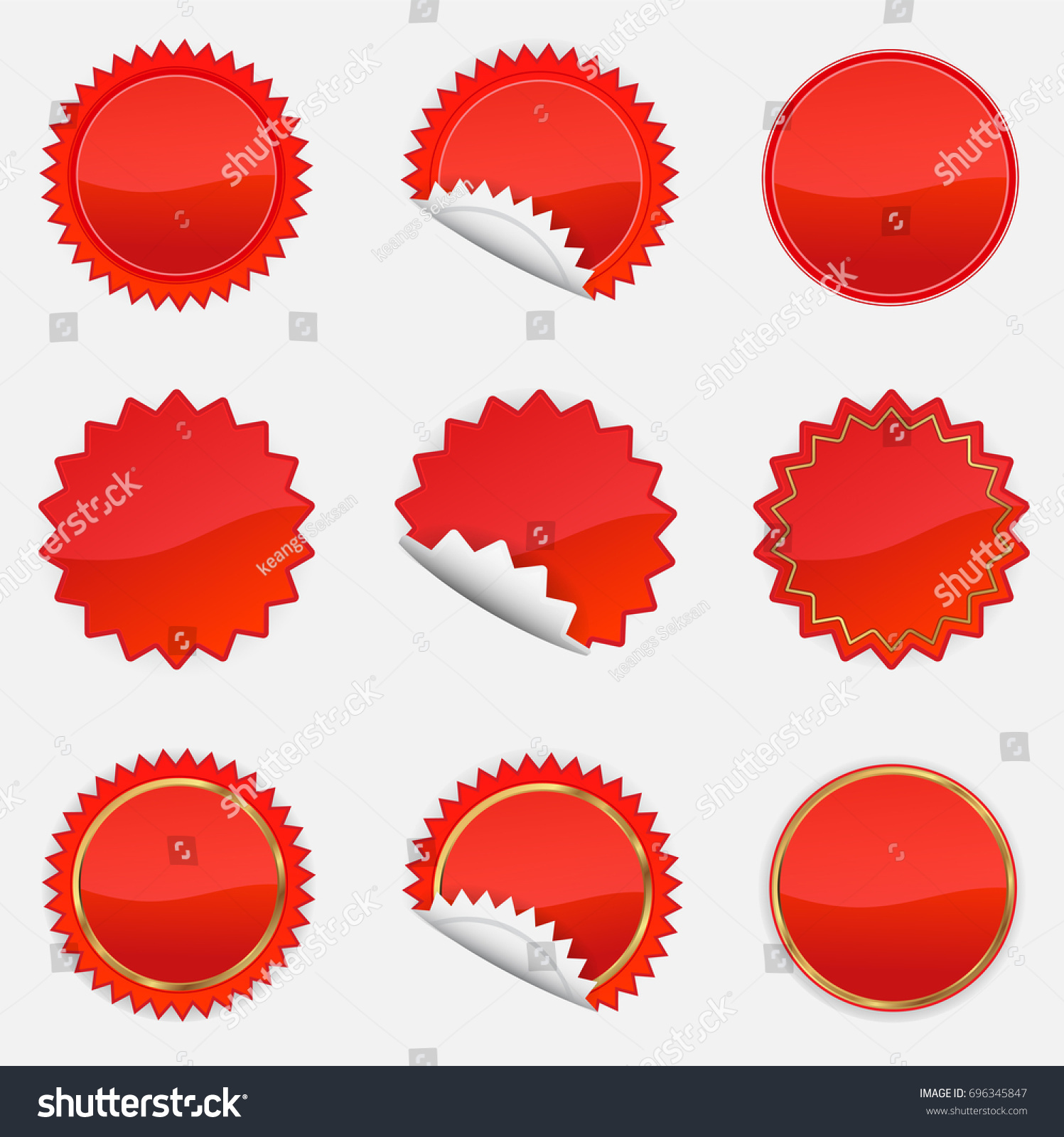 Red Starbursts Set Illustration Vector 10 Stock Vector (Royalty Free ...