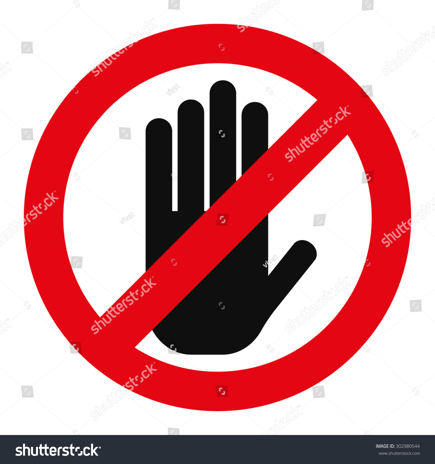 Señal de la mano de parada: vector de stock (libre de regalías ...
