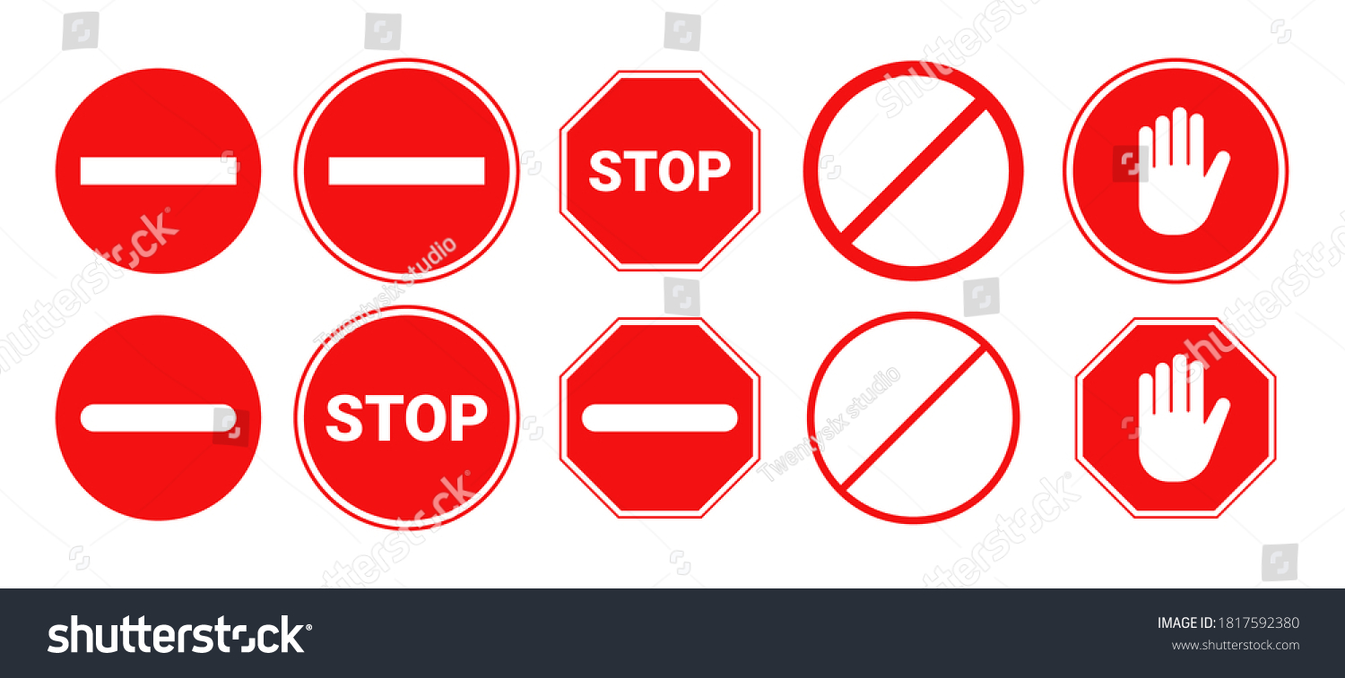 Red Stop Sign Isolated Vector Stop Stock Vector (Royalty Free ...