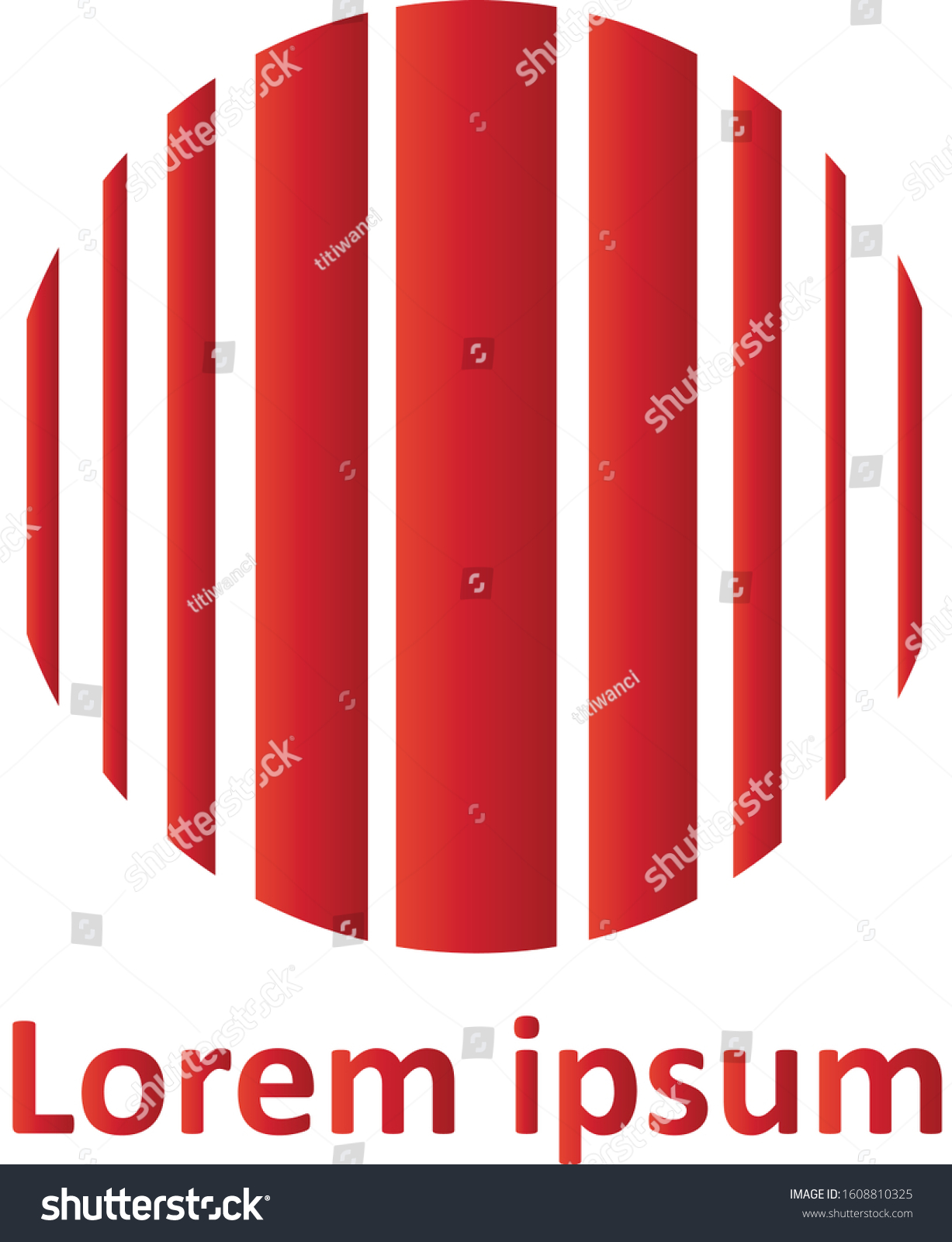 Red Stripes Logo Vector Design Stock Vector (Royalty Free) 1608810325