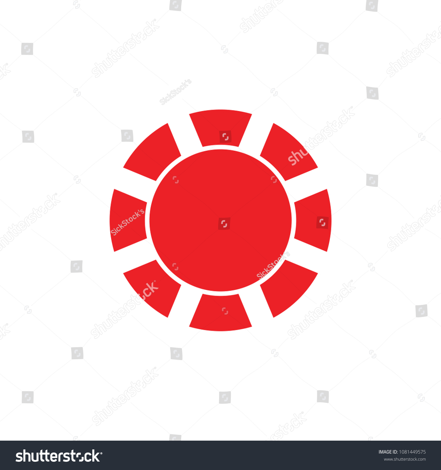 Red Sun Rays Symbol Logo Vector: vector de stock (libre de regalías ...