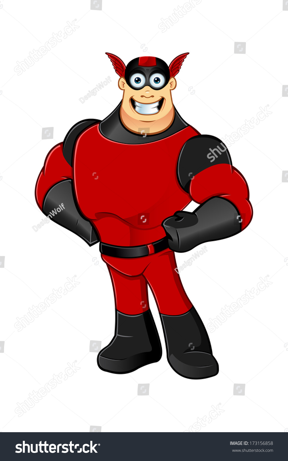 Red Superhero Hands On Hips Stock Vector (Royalty Free) 173156858 ...