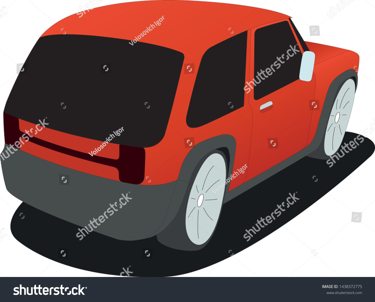 Red Suv Realistic Vector Illustration Stock Vector (Royalty Free ...