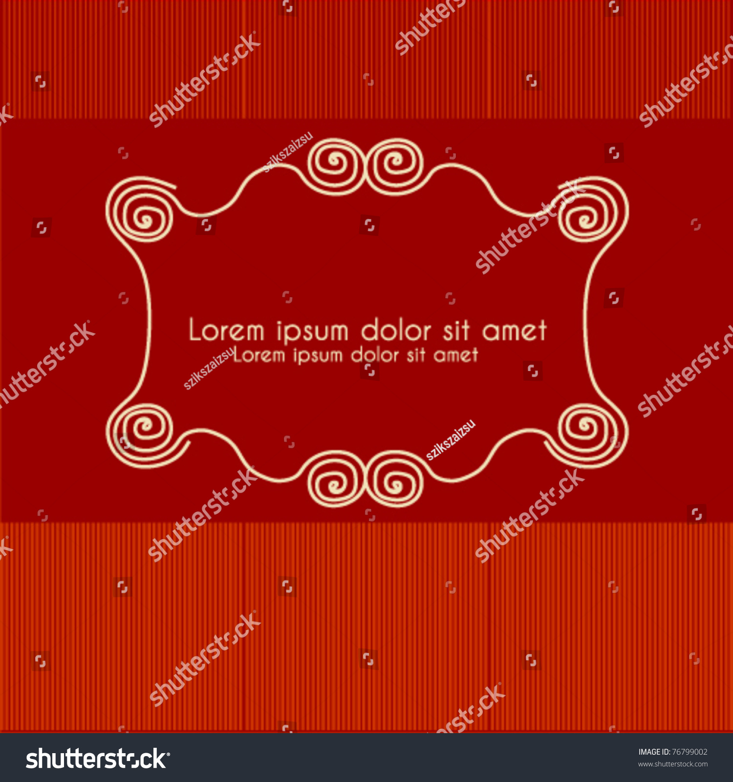 Red Swirl Poem Frame: vector de stock (libre de regalías) 76799002 ...