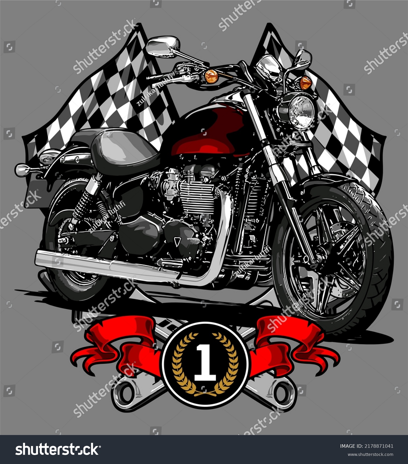 Red Tank Motorcycle Vector Template Stock Vector (Royalty Free ...