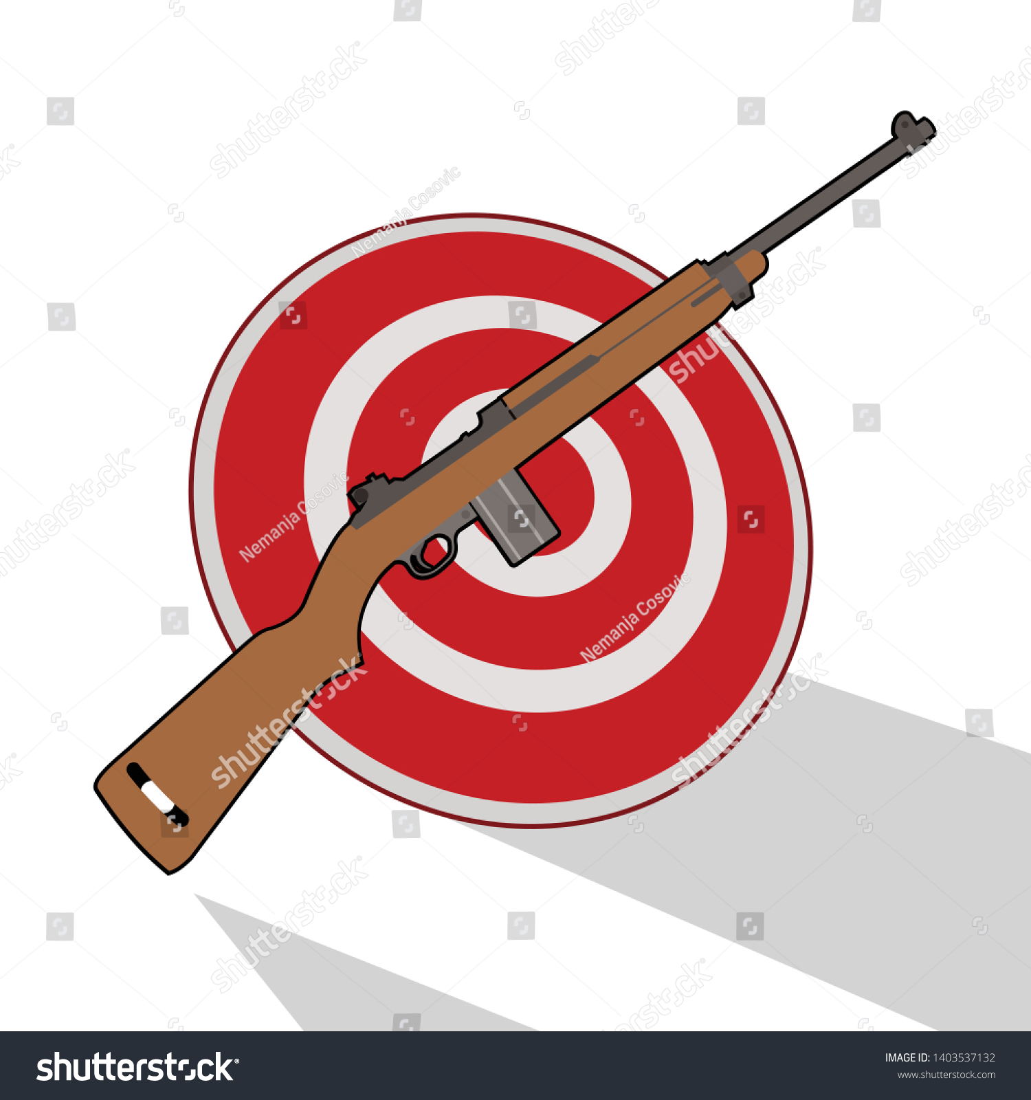 Vektor Stok Red Target Old Semiautomatic Rifle (Tanpa Royalti ...