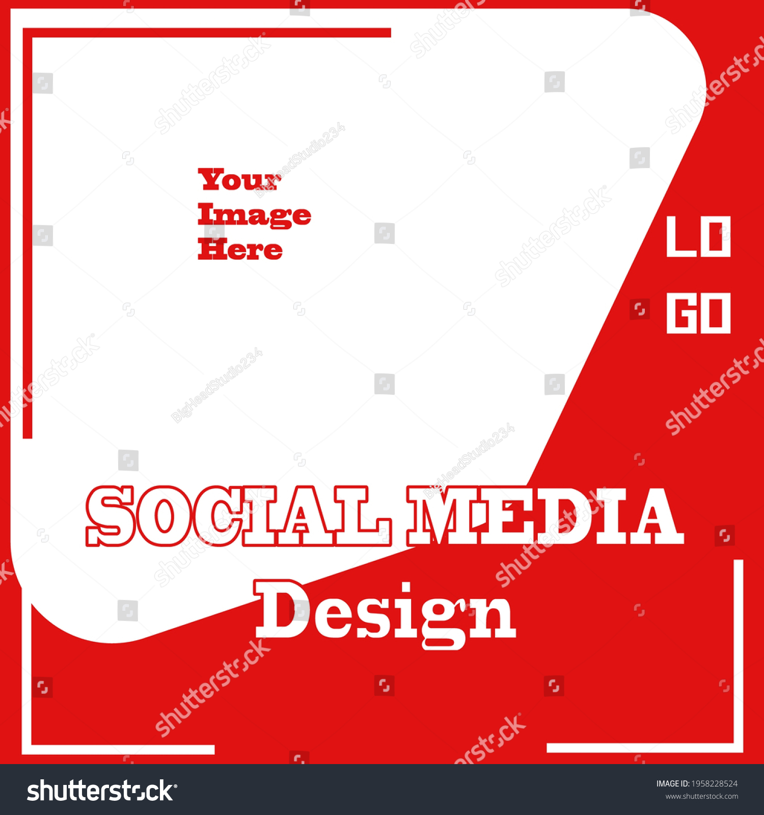 Red Theme Social Media Post Design Stock Vector (Royalty Free ...