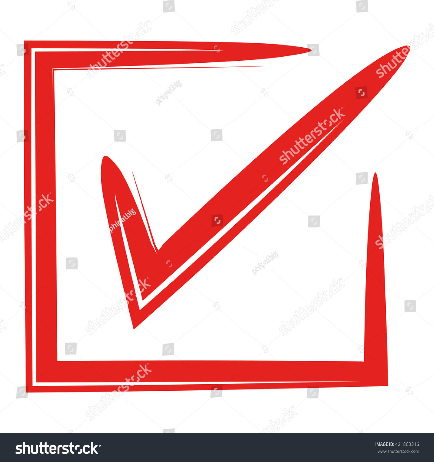 Red Tick Red Check Mark Tick Stock Vector (Royalty Free) 421863346
