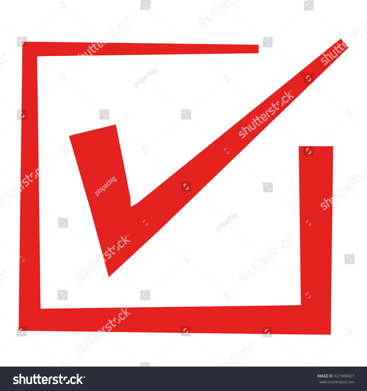 Red Tick Red Check Mark Tick Stock Vector (Royalty Free) 421906027 ...