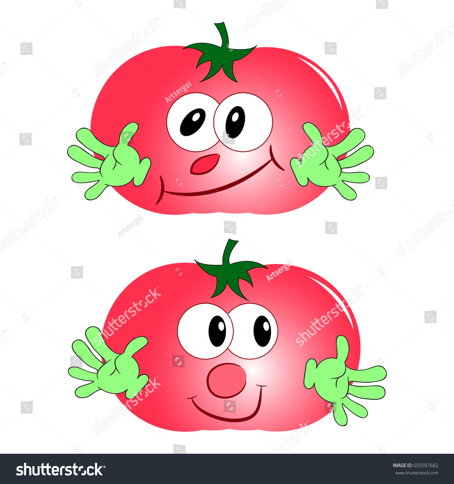 Red Tomato Cartoon Vector Illustration: เวกเตอร์สต็อก (ปลอดค่าลิขสิทธิ์ ...
