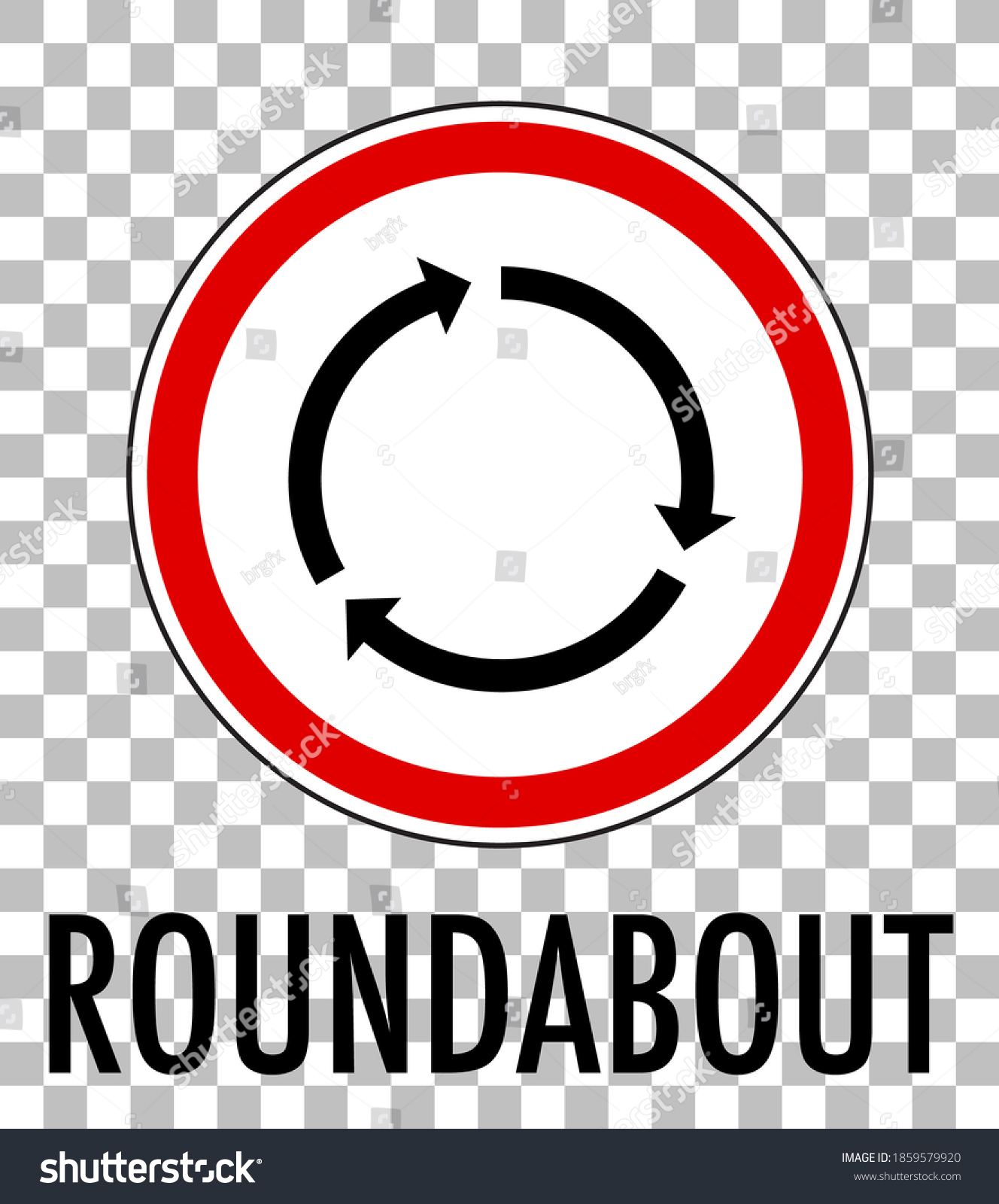 Red Traffic Sign On Transparent Background Stock Vector (Royalty Free ...