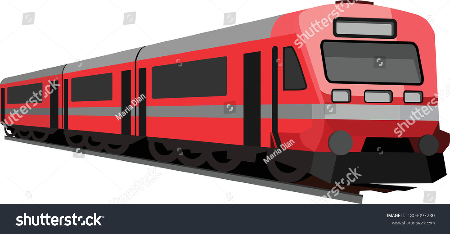 Red Train Transportation Vector Illustration Stock Vector (Royalty Free ...
