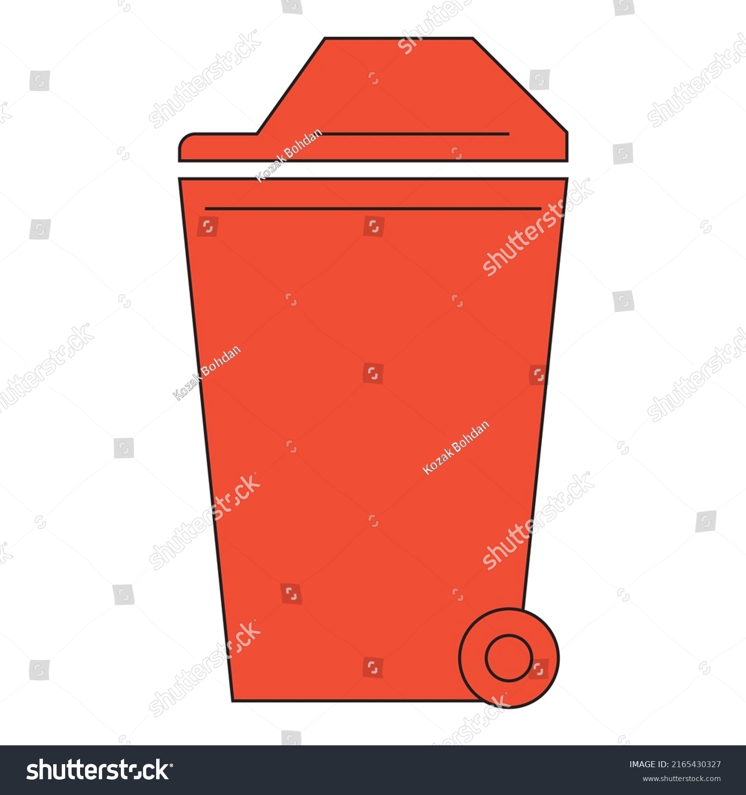 Red Trash Can On White Background Stock Vector (Royalty Free ...
