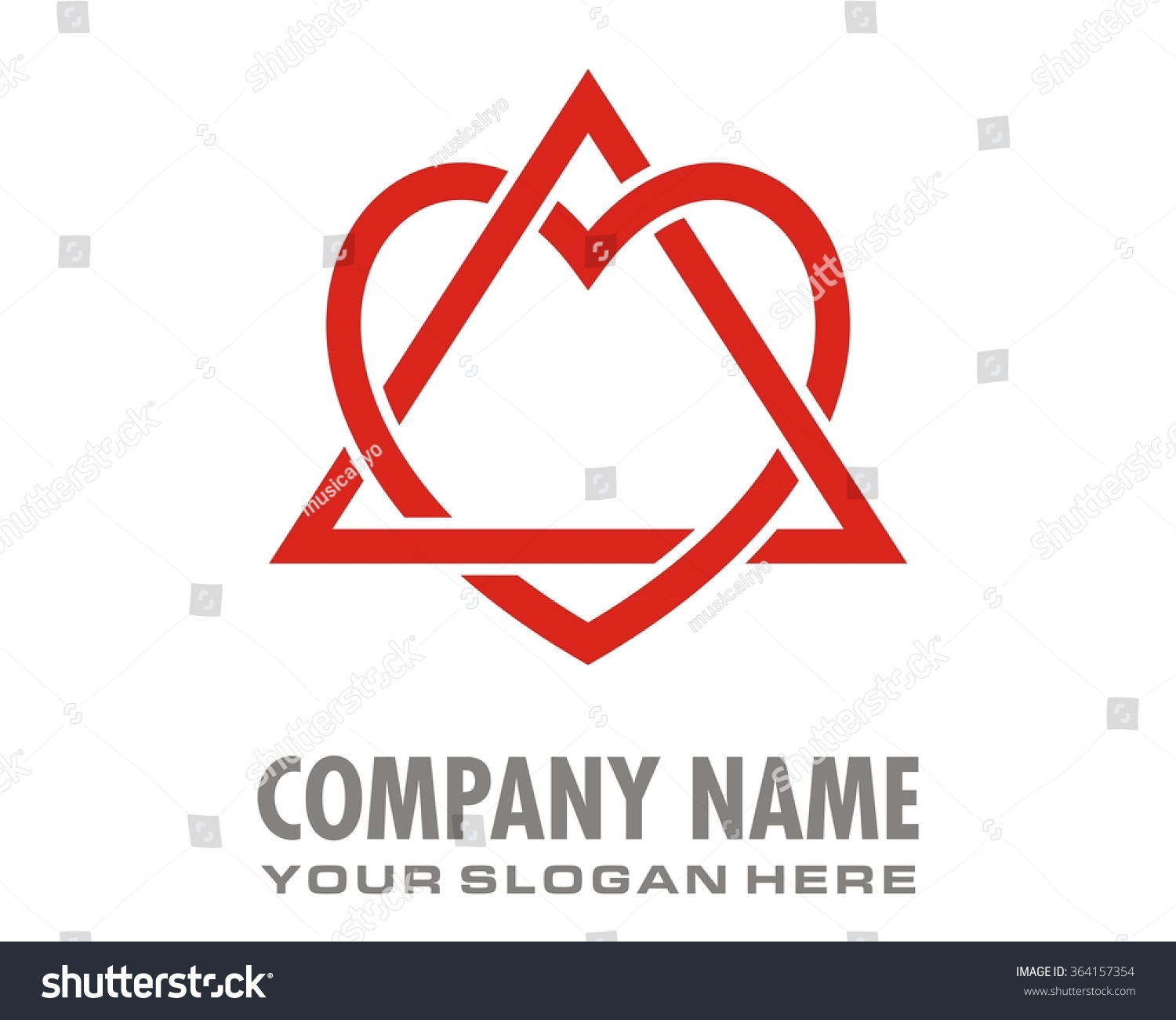 Red Triangle Heart Logo Stock Vector (Royalty Free) 364157354 ...