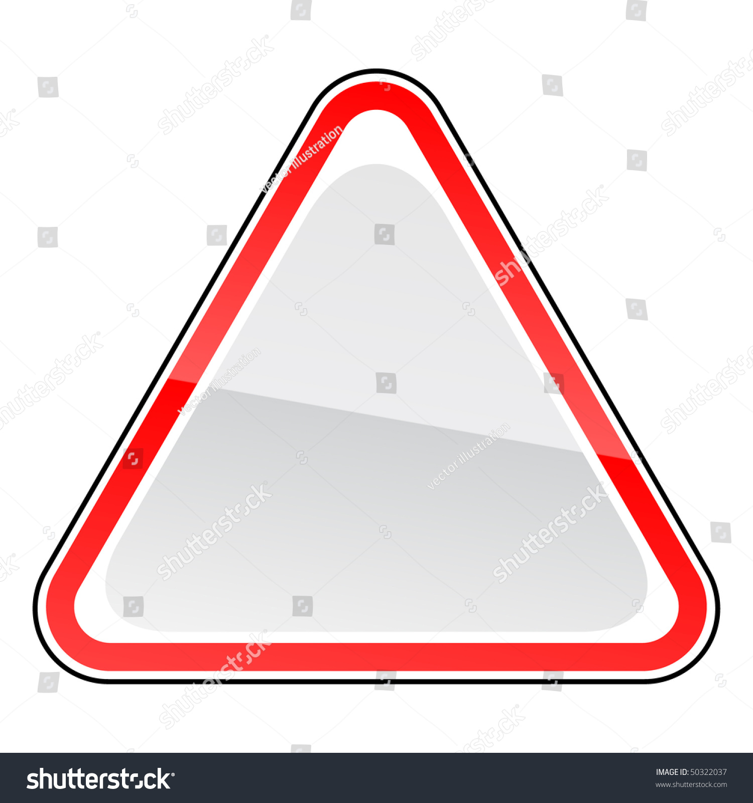 Red Triangular Blank Attention Warning Sign Stock Vector (Royalty Free ...