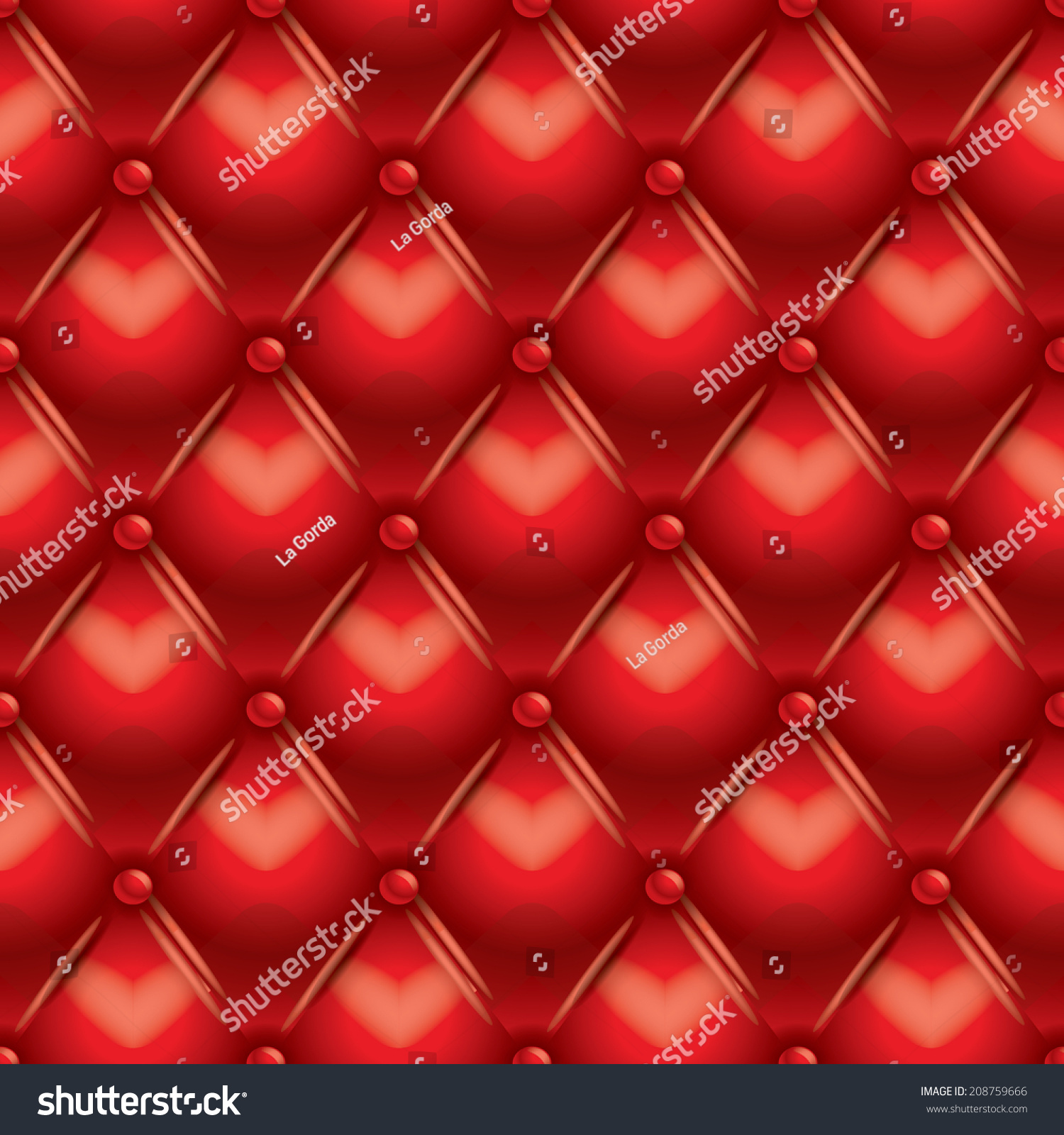 Red Tufted Leather Texture Seamless Vector 스톡 벡터(로열티 프리) 208759666 ...