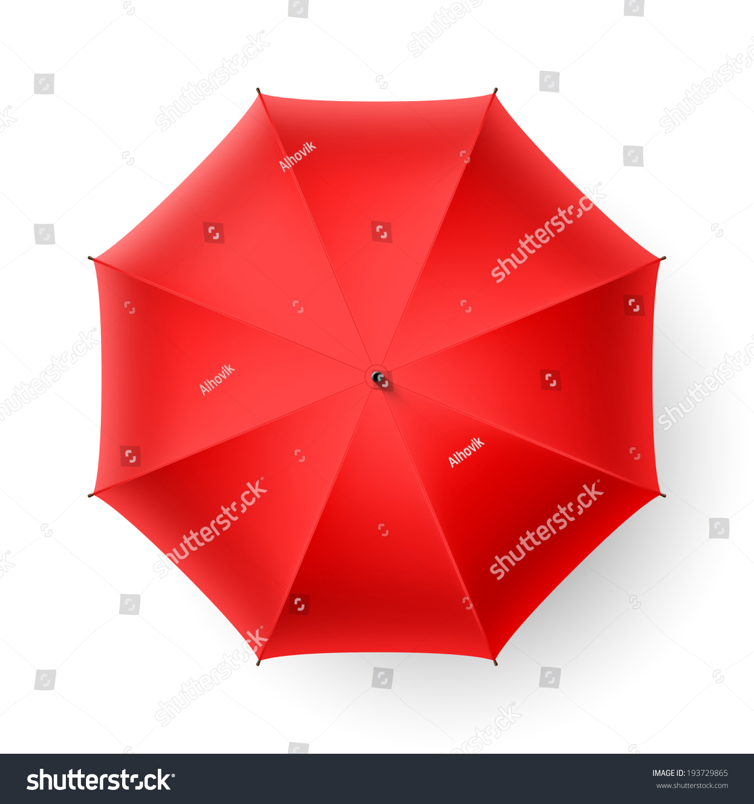 Red Umbrella Top View Vector Stock Vector (Royalty Free) 193729865