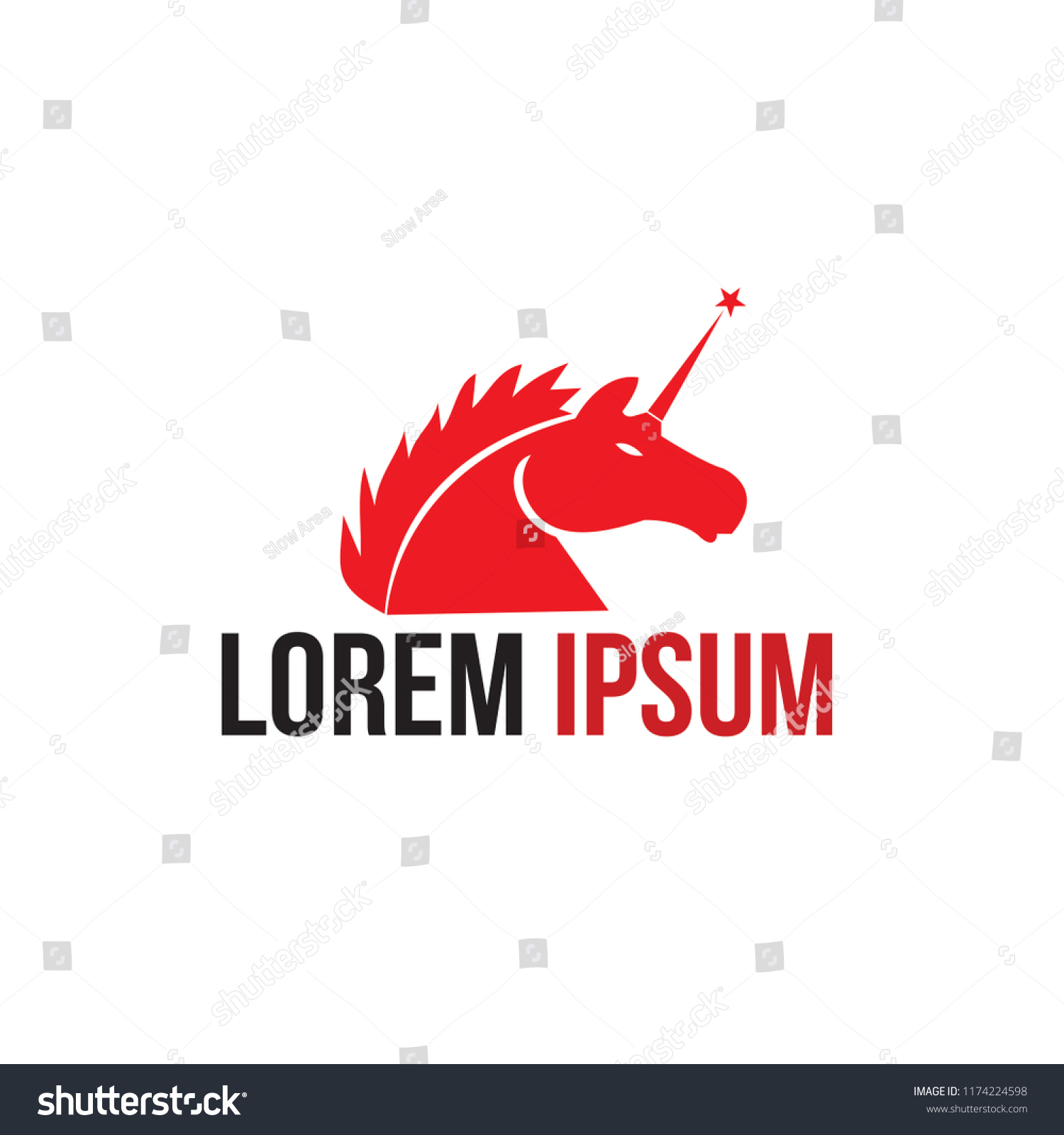 Red Unicorn Logo Stock Vector (Royalty Free) 1174224598 | Shutterstock