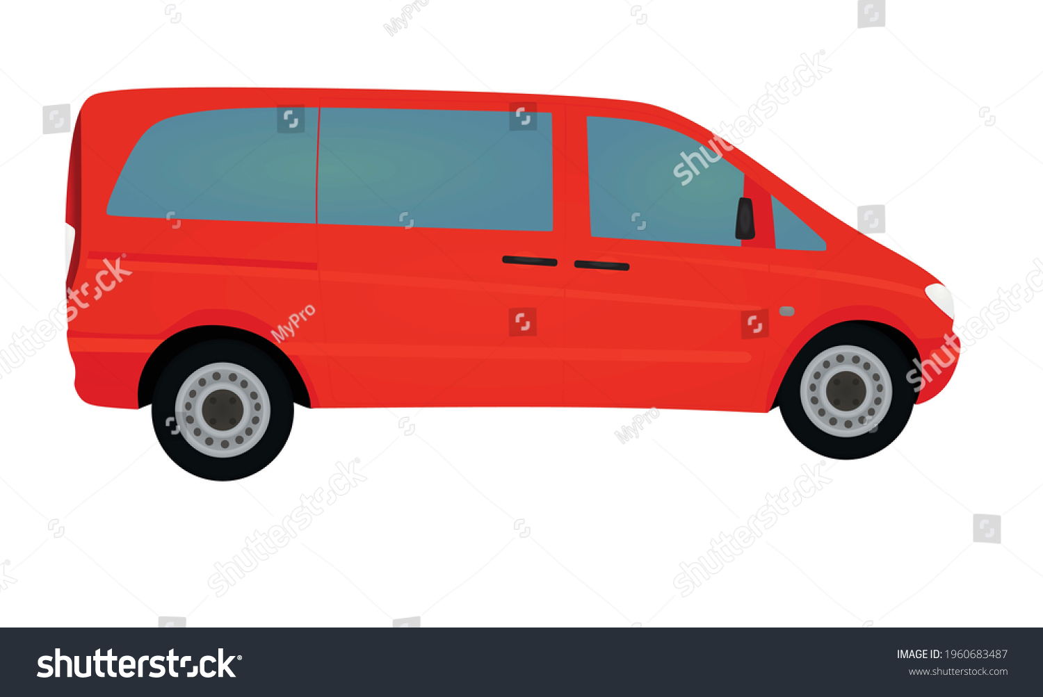 Red Van Side View Vector Stock Vector (Royalty Free) 1960683487 ...