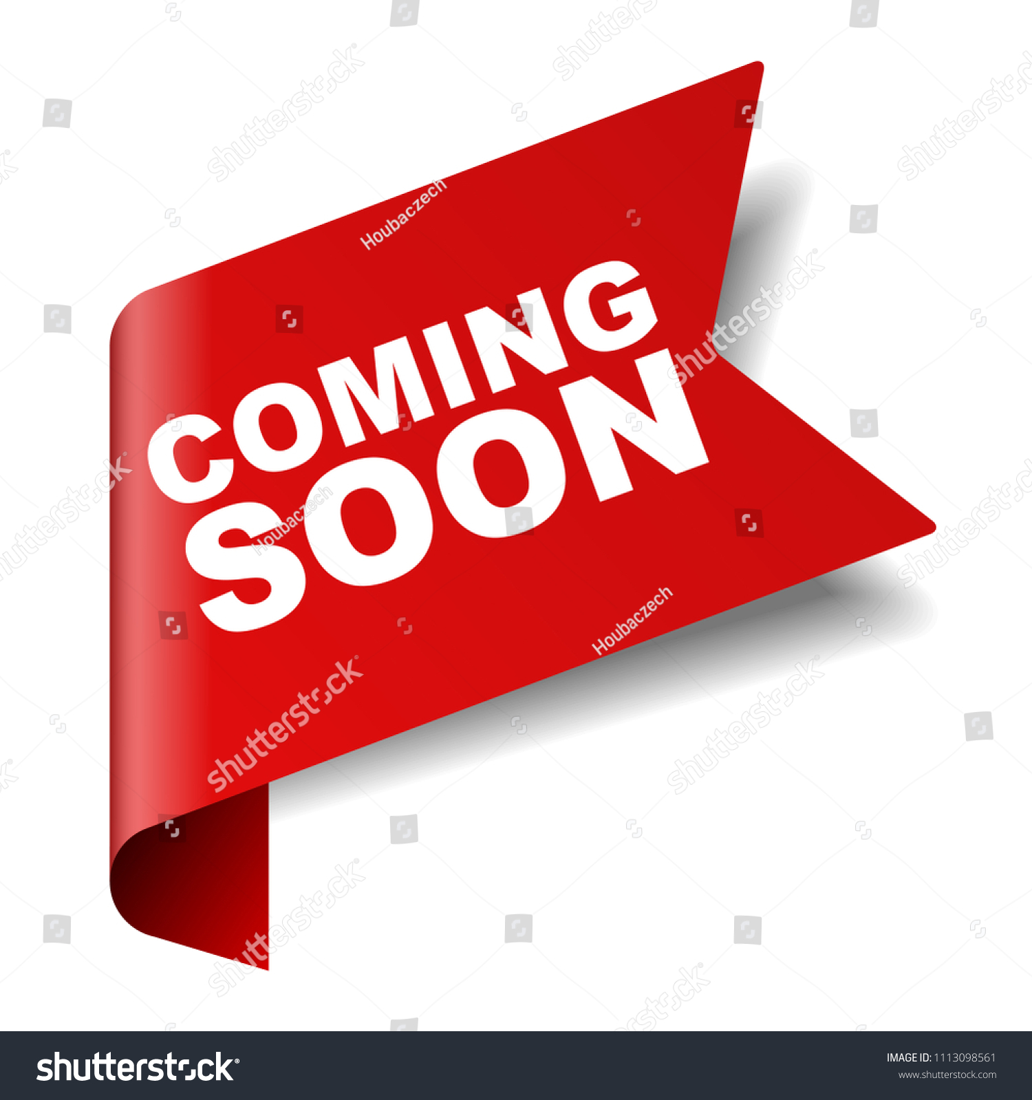 Red Vector Banner Coming Soon Stock Vector (Royalty Free) 1113098561