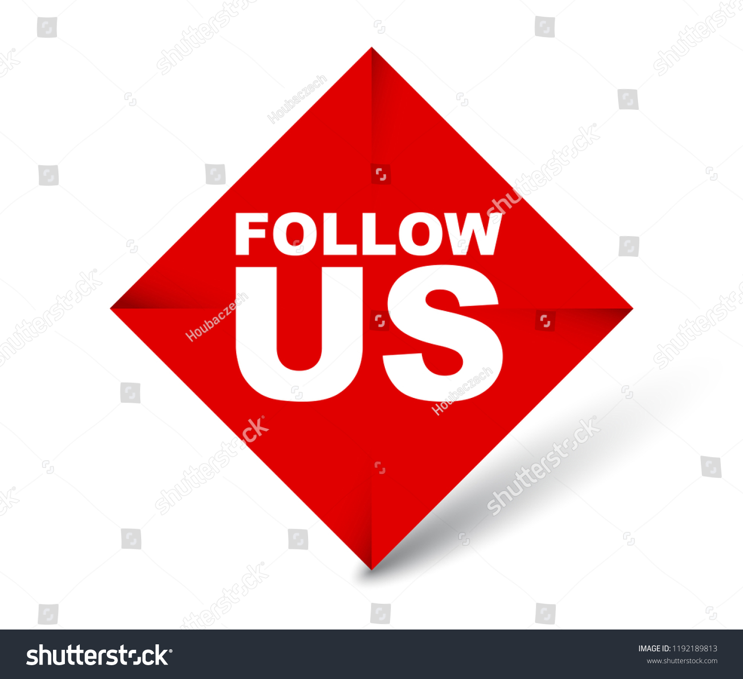 Red Vector Banner Follow Us Stock Vector (Royalty Free) 1192189813 ...