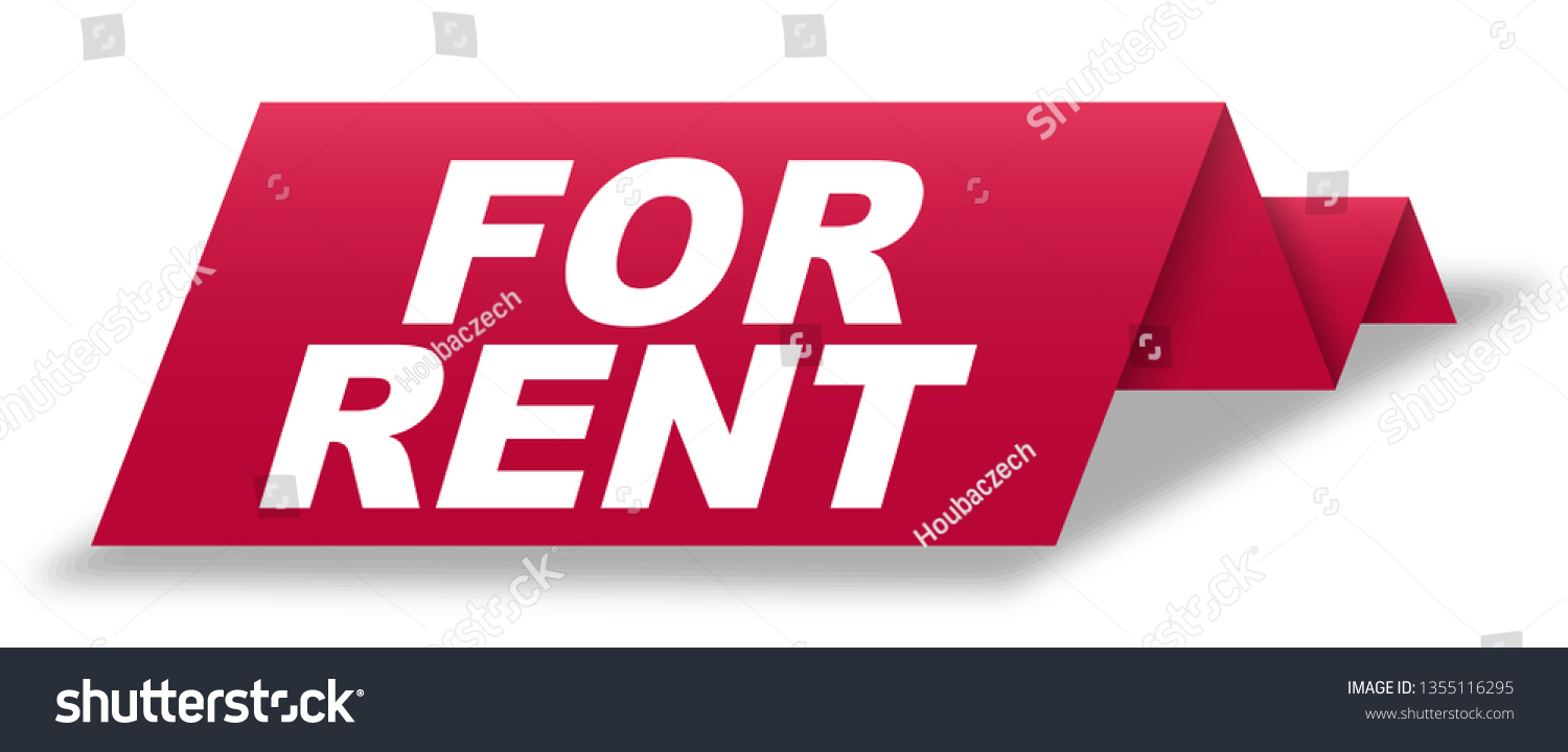 Red Vector Banner Rent Stock Vector (Royalty Free) 1355116295