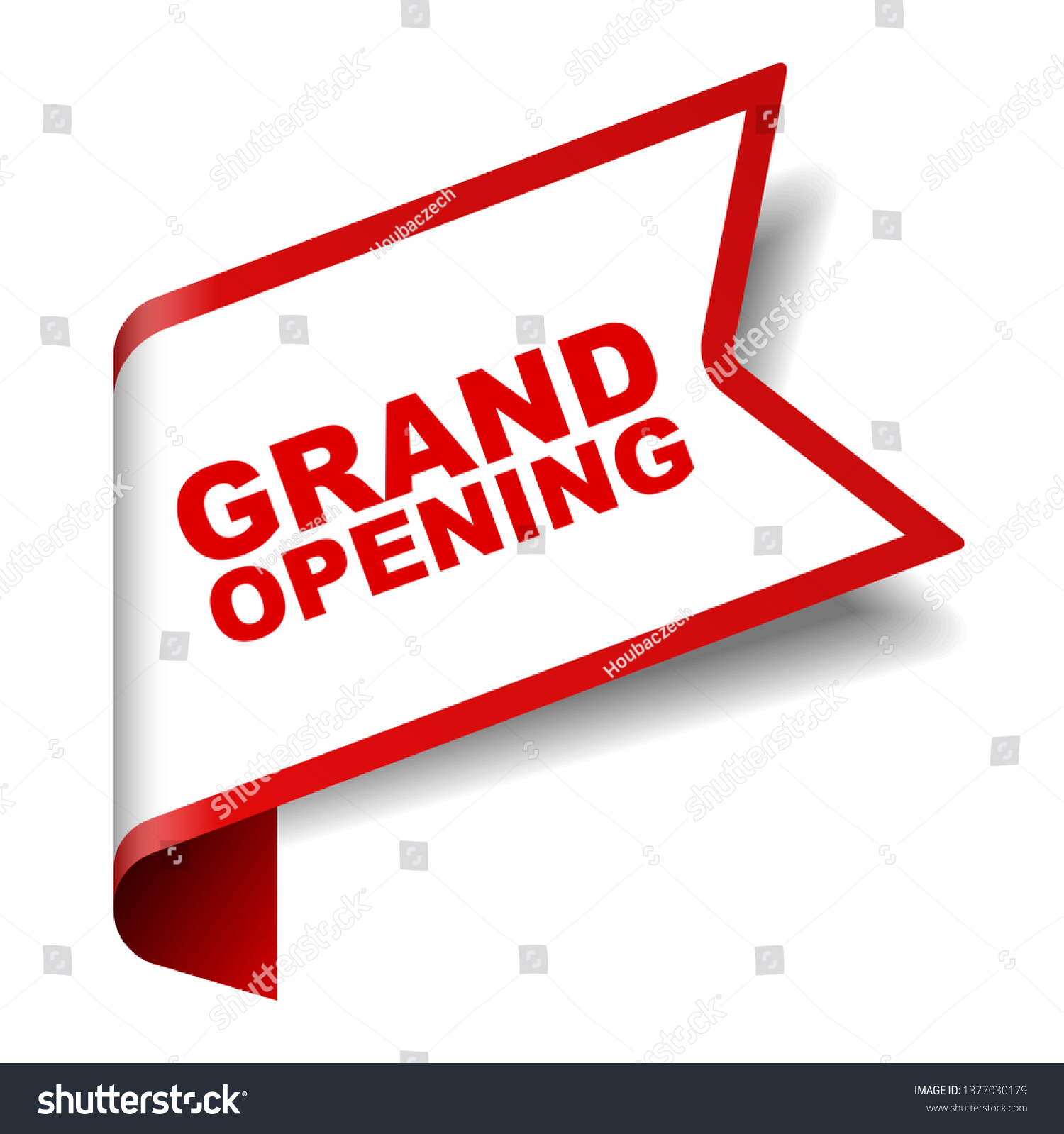 Red Vector Banner Grand Opening Stock Vector (Royalty Free) 1377030179
